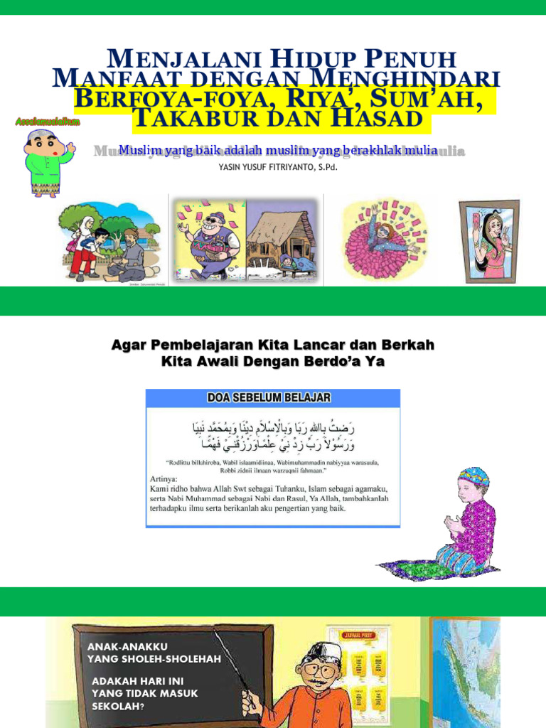 BAB 3 Akhlak Tercela Foya Foya Riya Sumah Takabur Hasad - Compressed | PDF