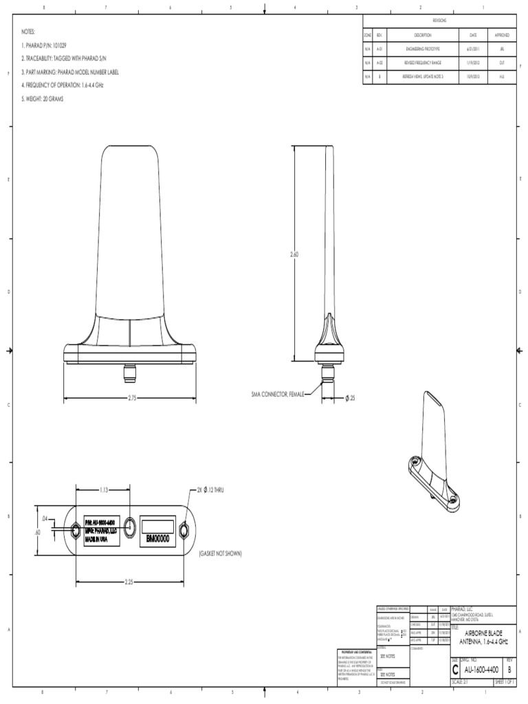 L Band To C Band Uav Antenna Drawing 2 | PDF
