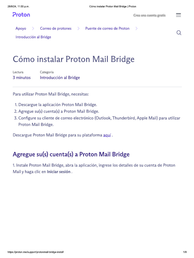 Cómo Instalar Proton Mail Bridge - Proton | PDF