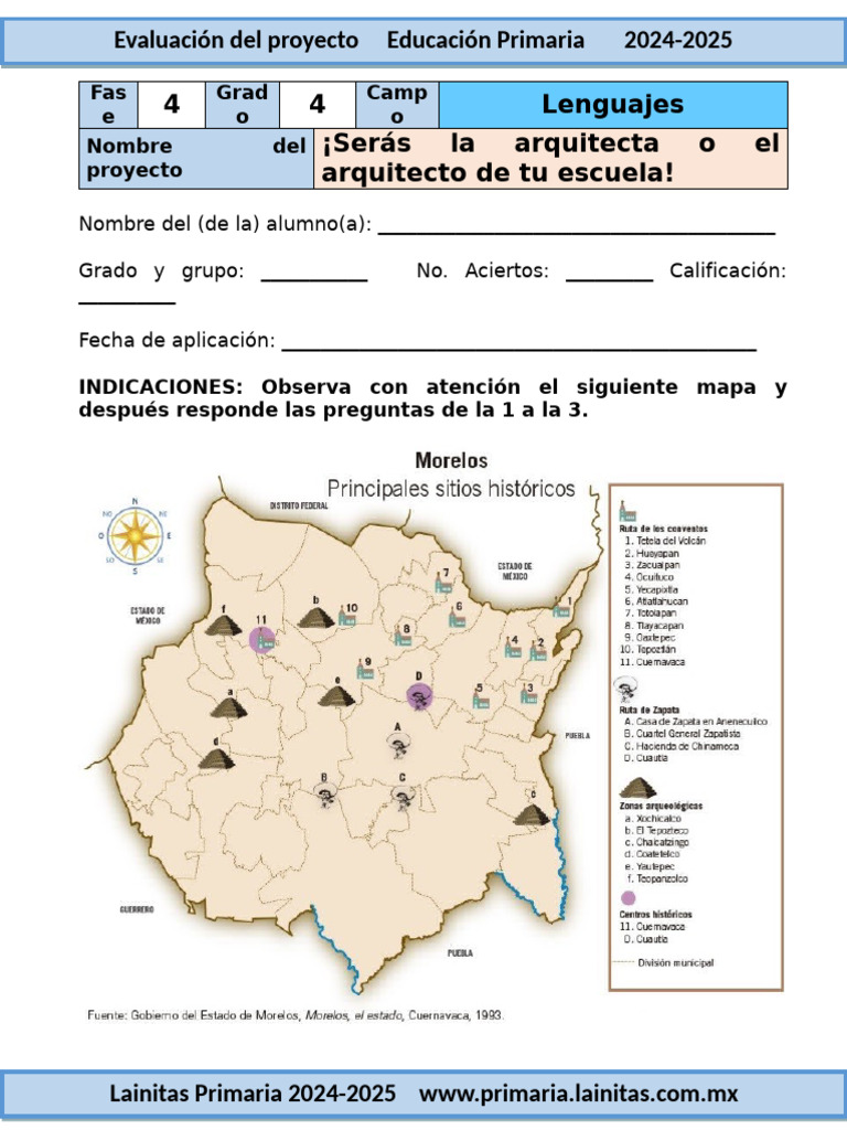 4to Grado Septiembre - Examen 01 Serás la arquitecta o el arquitecto de ...