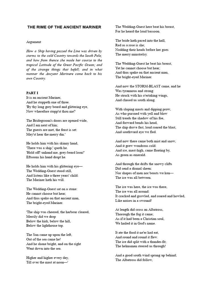 THE RIME OF THE ANCIENT MARINER | PDF