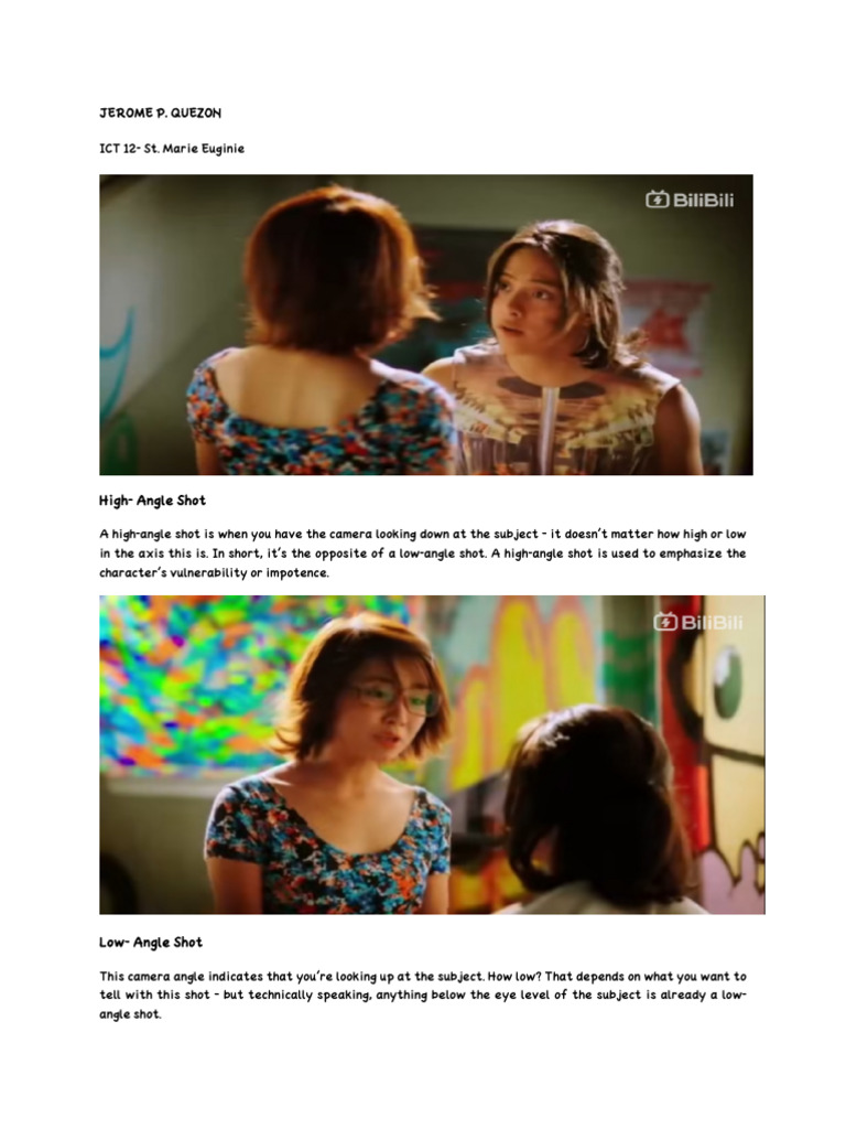 Camera Angles Pdf Pdf