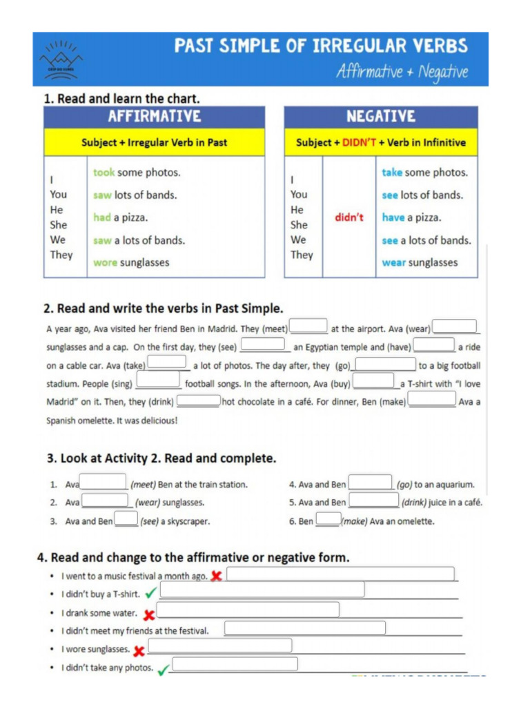 Past Simple Negative | PDF
