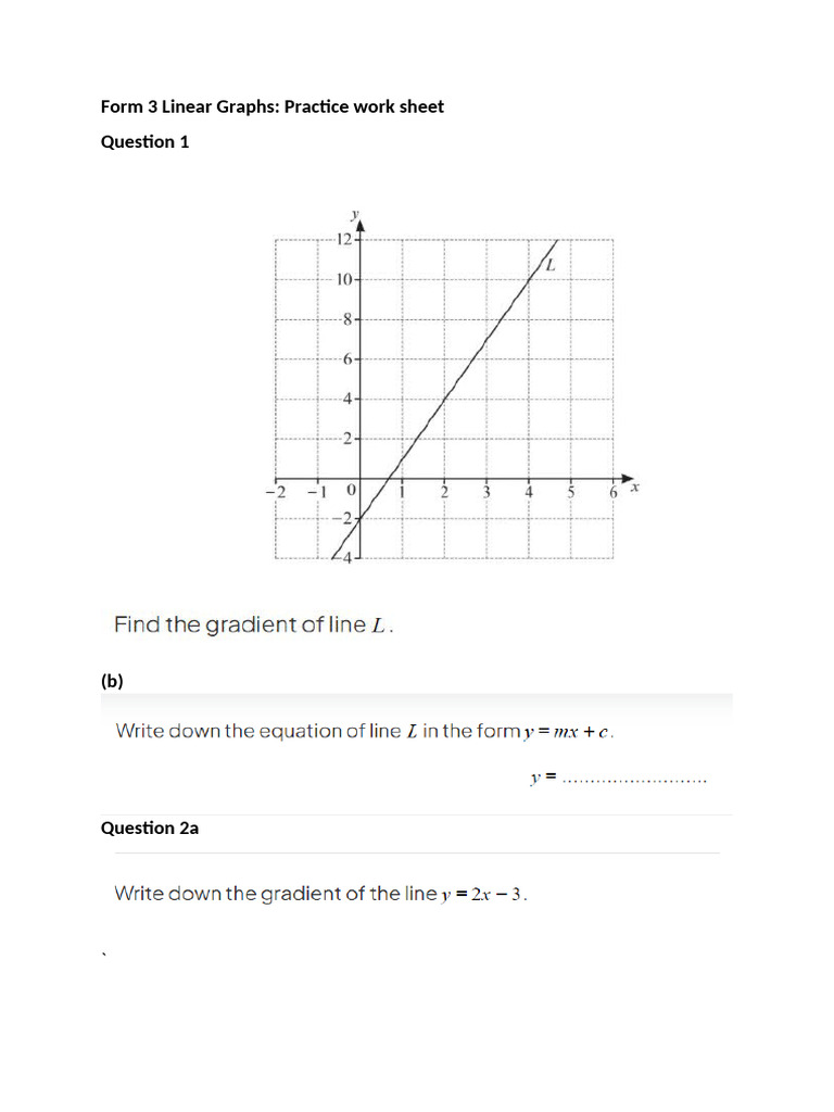 Form 3 Linear Graphs | PDF