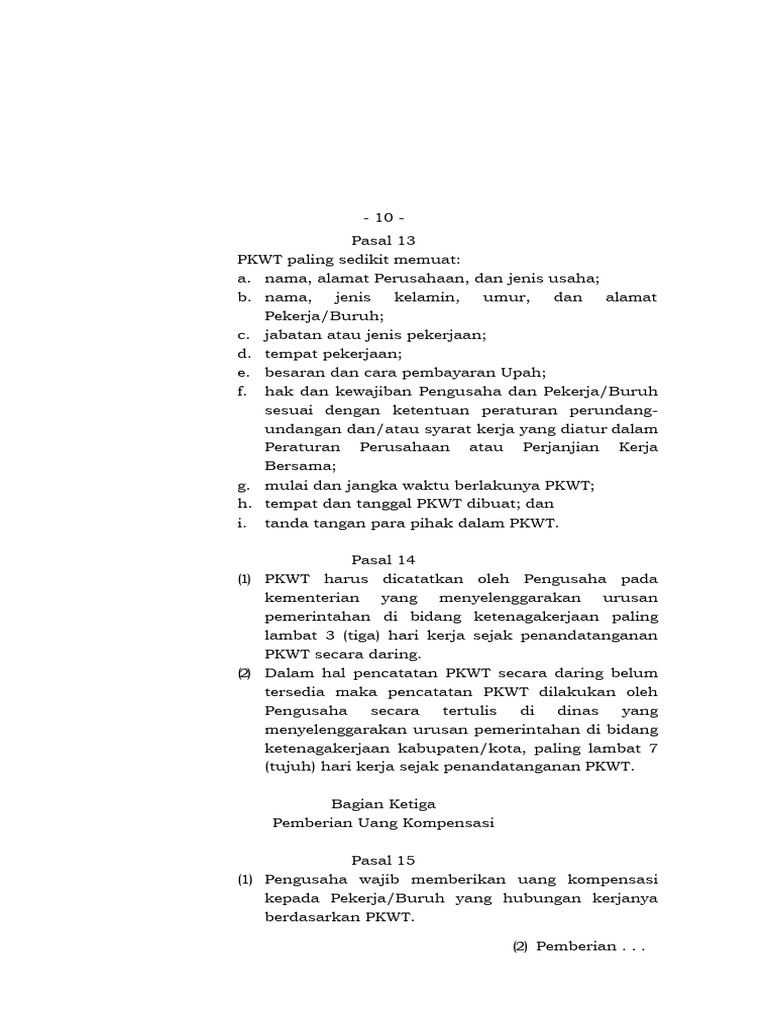 Perhitungan Kompensasi PP 35 TH 2021 | PDF