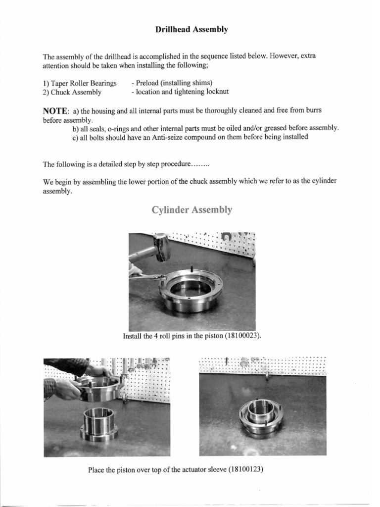 Drillhead Assembly Procedure | PDF