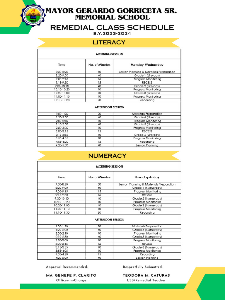 Remedial Class Program | PDF