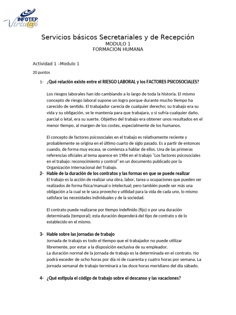 Actividad 1 Modulo 1 | PDF