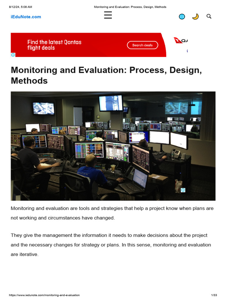 Monitoring and Evaluation_ Process, Design, Methods | PDF