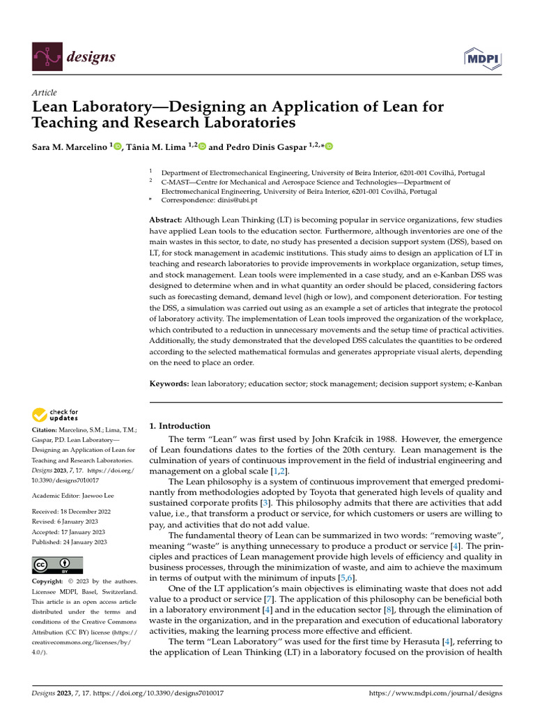 Lean Laboratory-Designing An Application of Lean For Teaching and ...