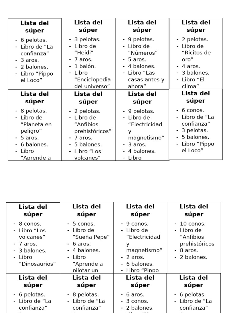 lista del super | PDF