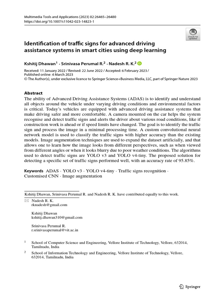 Identification of Tra C Signs For Advanced Driving Assistance Systems in Smart Cities Using Deep ...