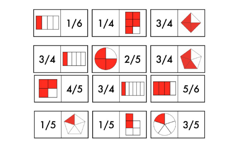Fichas de Domino Fracciones | PDF
