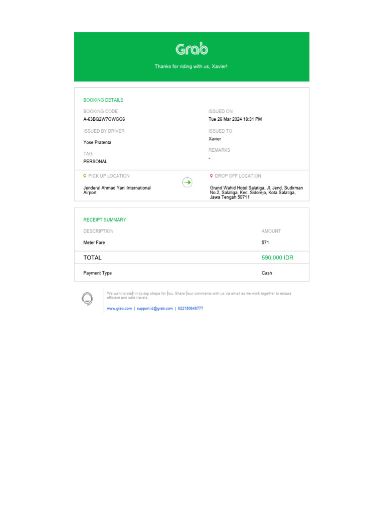 Grab Receipt Sample | PDF