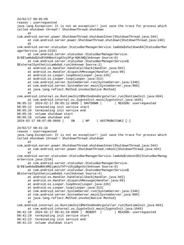 Power Off Reset Reason | PDF