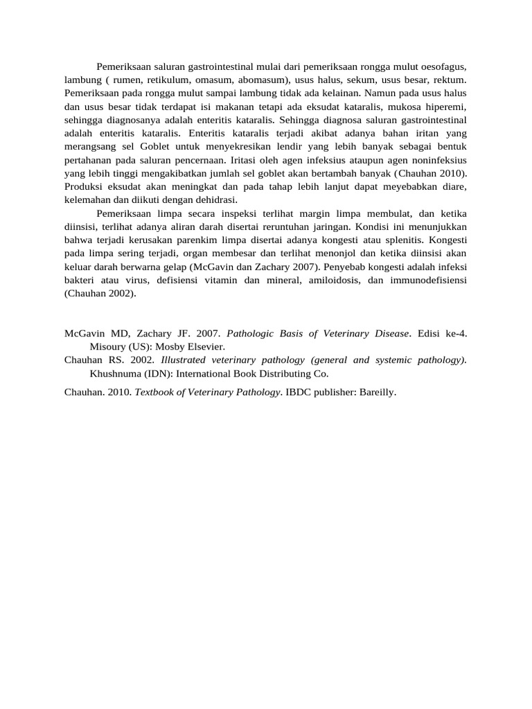 Kongesti Limpa Dan Enteritis | PDF