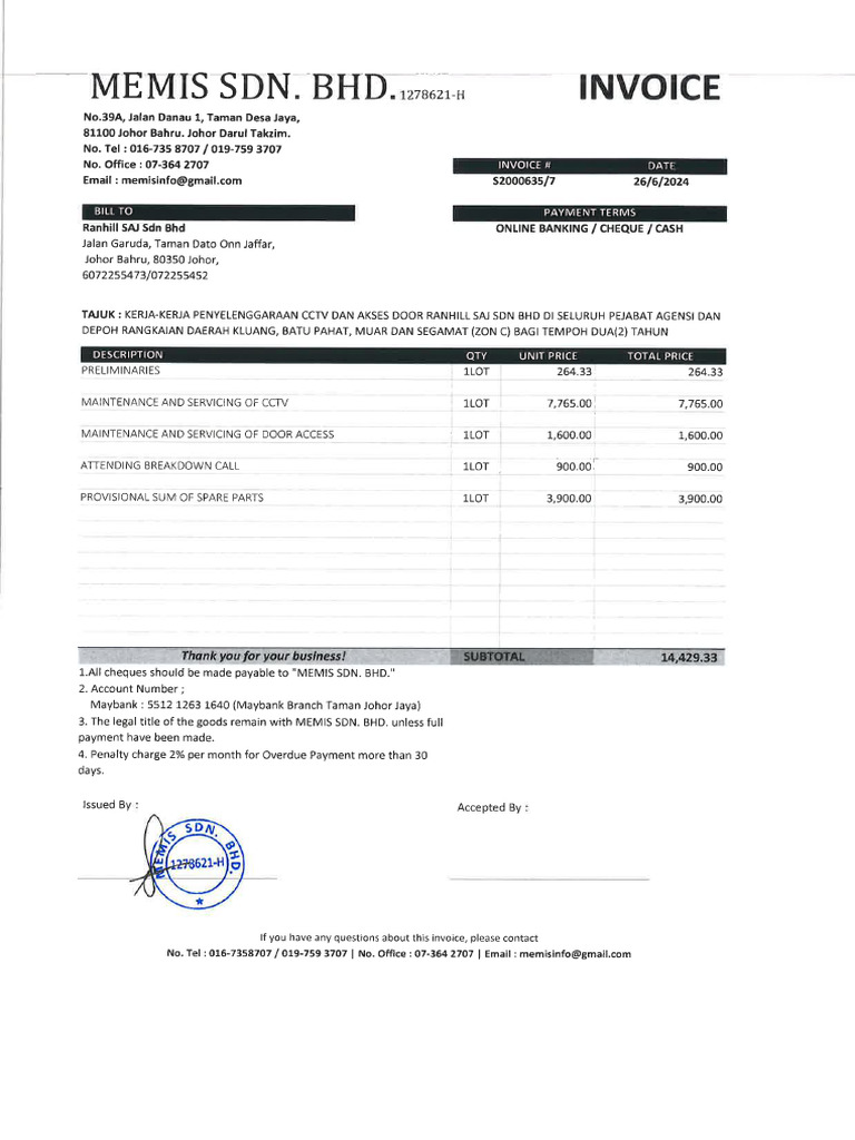 Invoice Service 7 | PDF