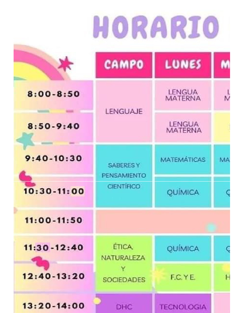 Horario 3ro | PDF