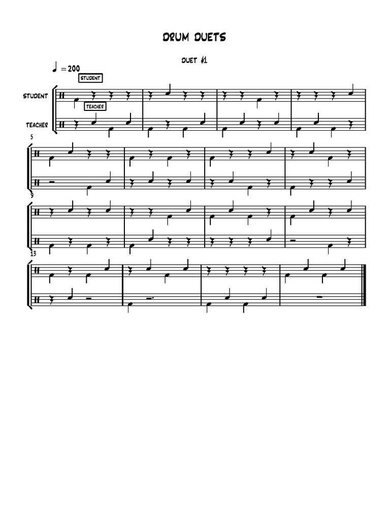 Drum Duets - Full Score | PDF