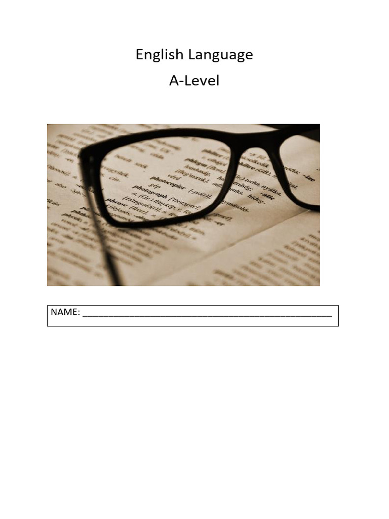 A Level English Language Study Guide | PDF