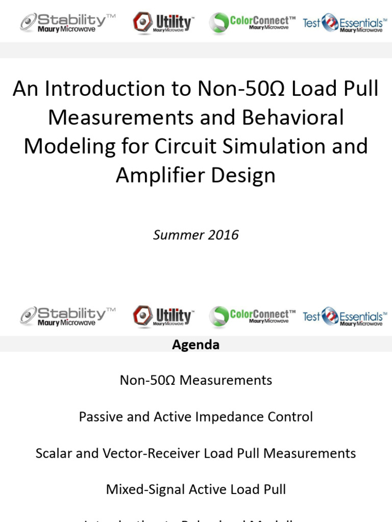 NI AWR ADF2016 Maury Microwave Load Pull Measurements Behavioral ...