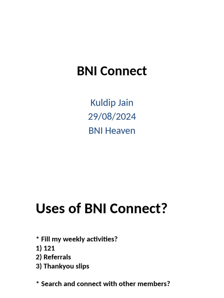 BNI Connect | PDF