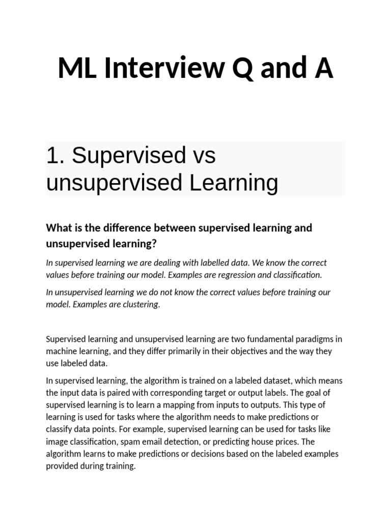 ML Interview Q and A | PDF
