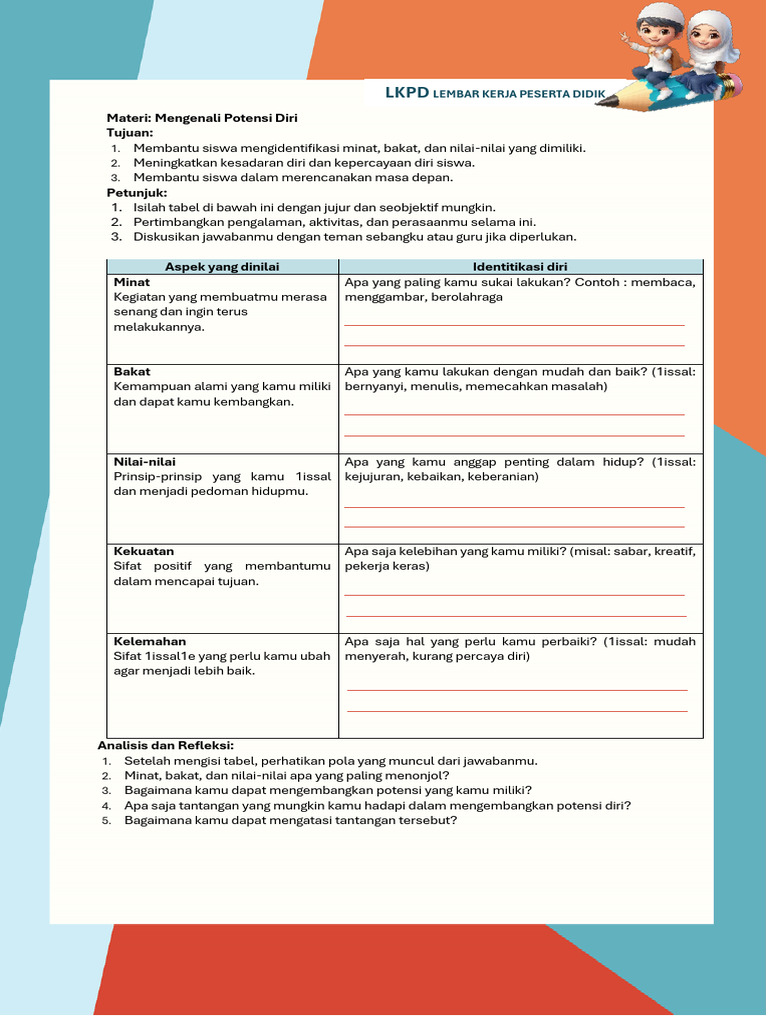 LKPD - BK - Potensi Diri | PDF