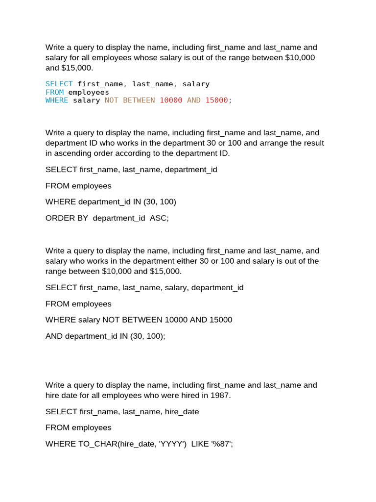 Postgresql Sorting and Restricting Data | PDF