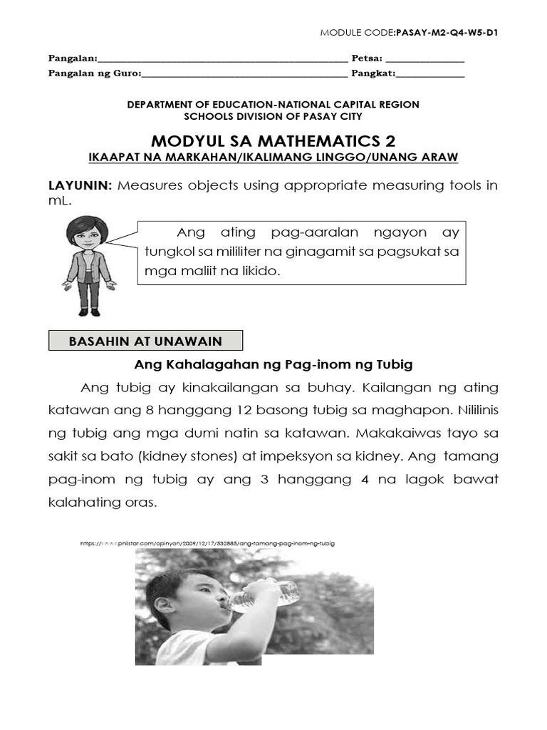 4 Pasay Math2 Q4 W5 1 | PDF | Career & Growth