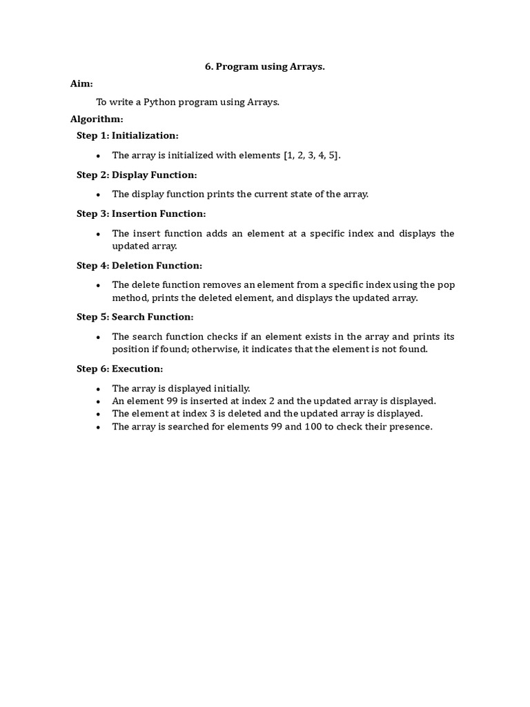 6 Program Using Arrays Pdf