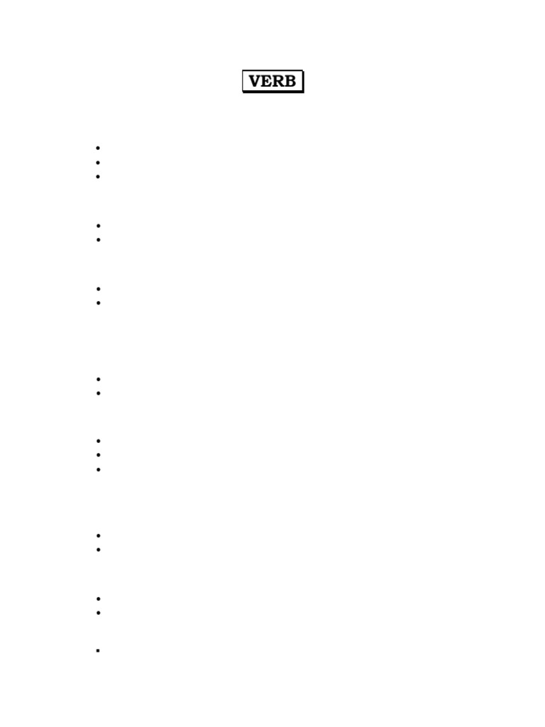 Essential Verb Sheet | PDF