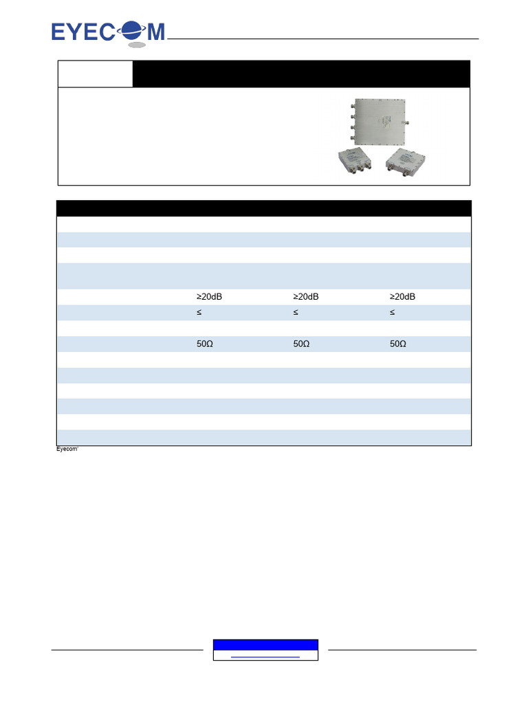 350-1000MHz Power Divider | PDF