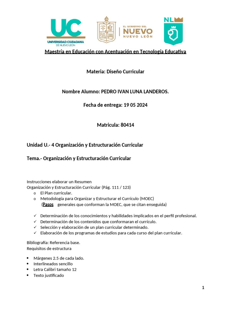 Act.-11 U4 Estructuracion Curricular - PILL | PDF