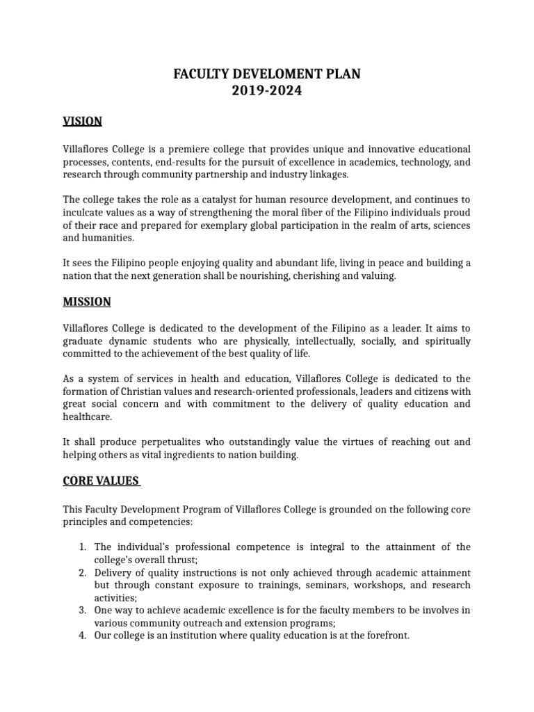 Faculty Develoment Plan | PDF