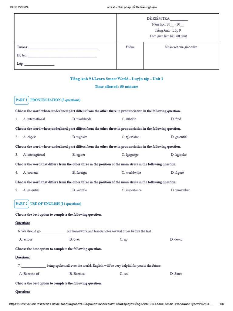 Test 3 U1 ILS 9 | PDF
