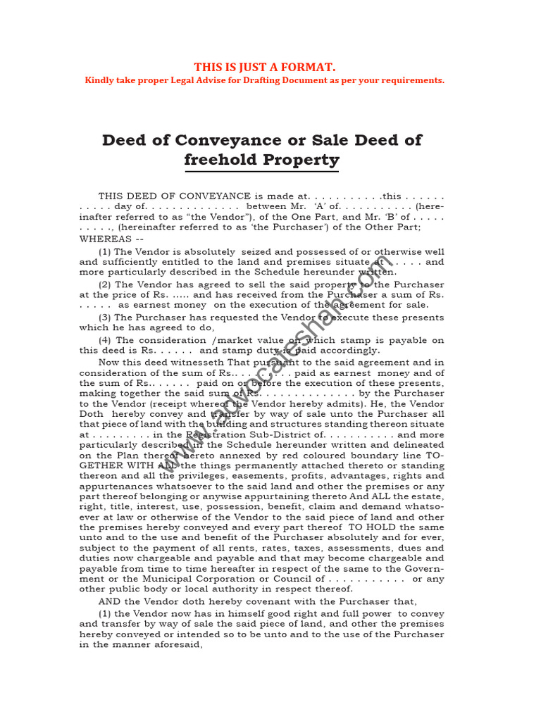 Deed of Conveyance | PDF