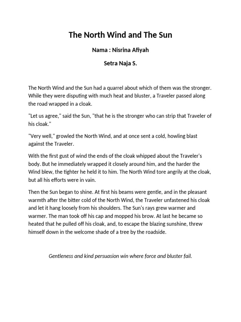 The North Wind & The Sun | PDF