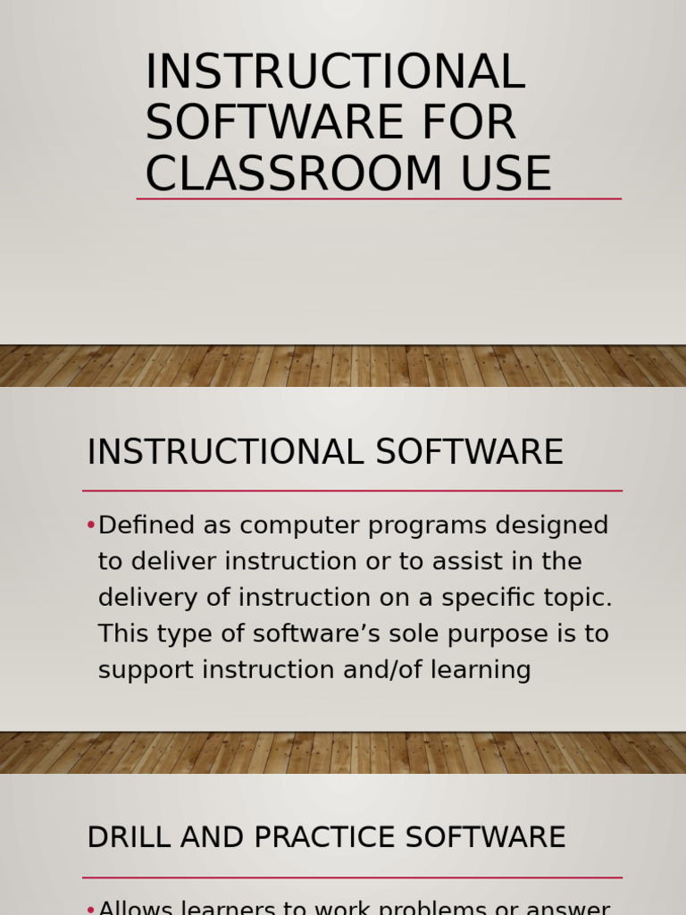 Instructional Software For Classroom Use | PDF