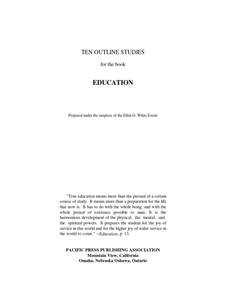 Education: Ten Outline Studies | PDF