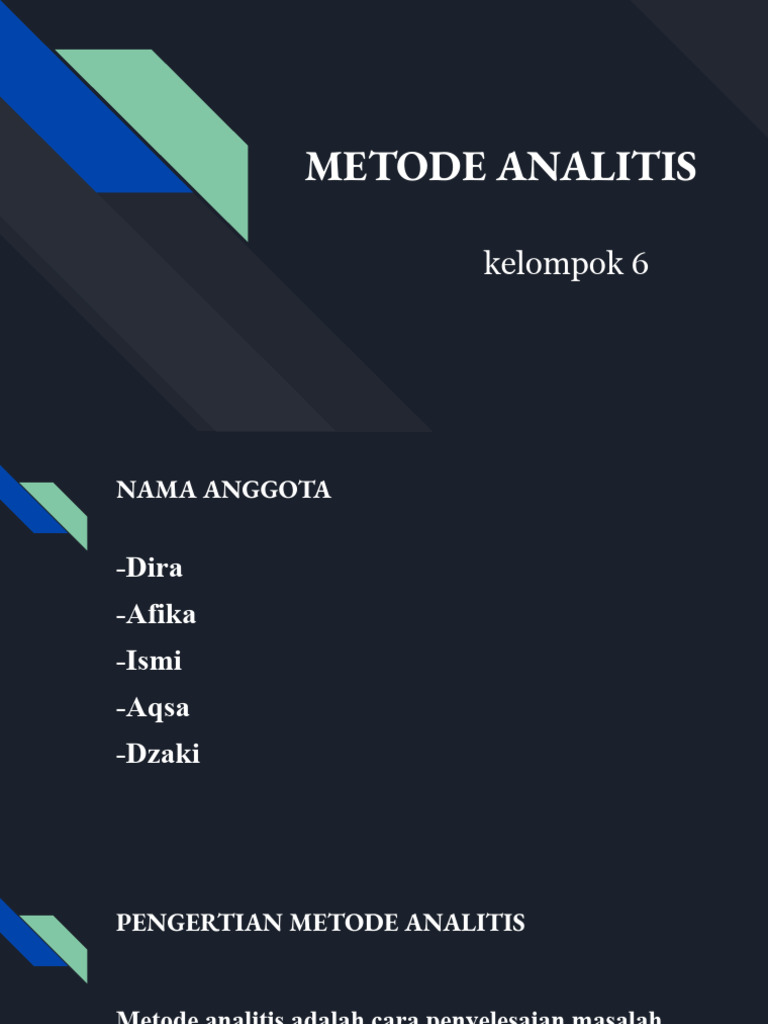 Metode Analitis Kel.6 | PDF
