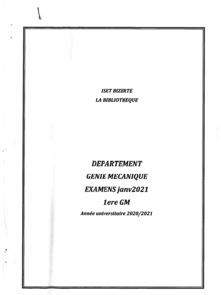 1ère Année Génie Mécanique | PDF