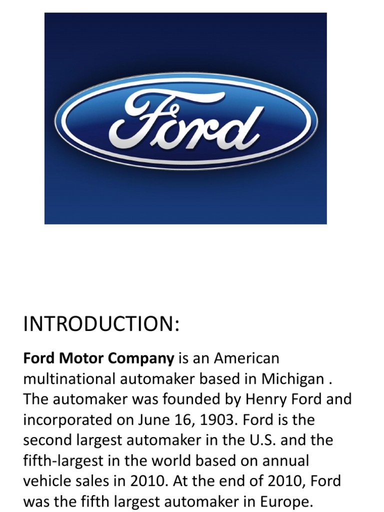 Ford | PDF | Ford Motor Company | Value Chain