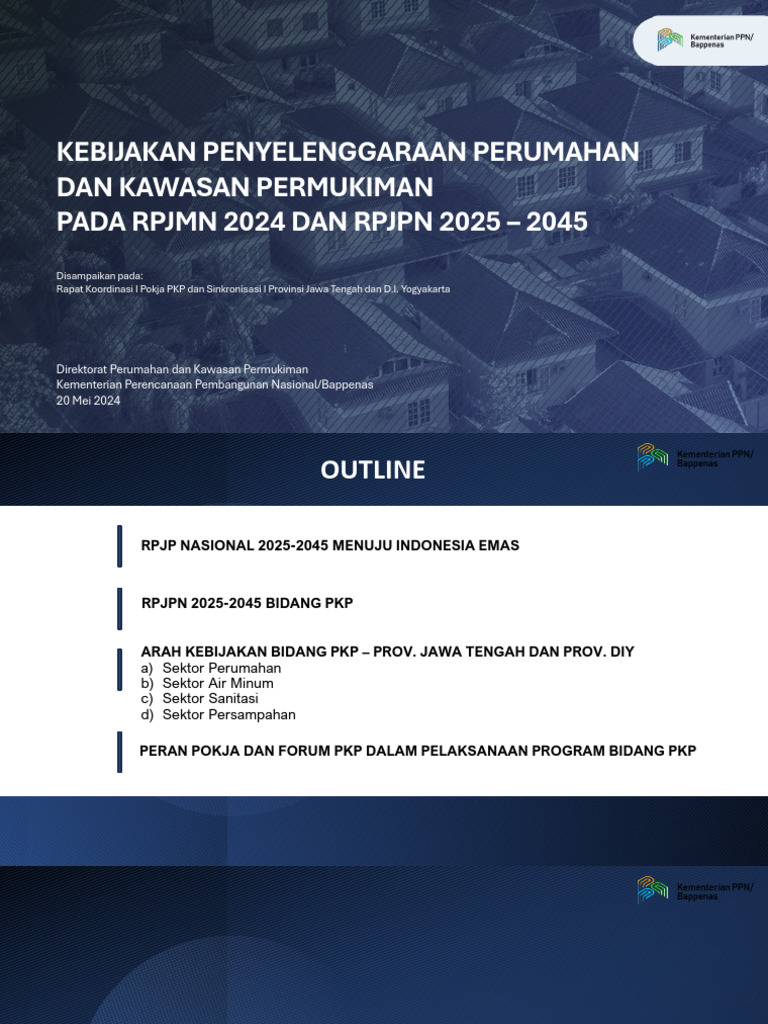1. Bappenas-Bahan Paparan Pokja PKP Balai P2P Jawa III | PDF