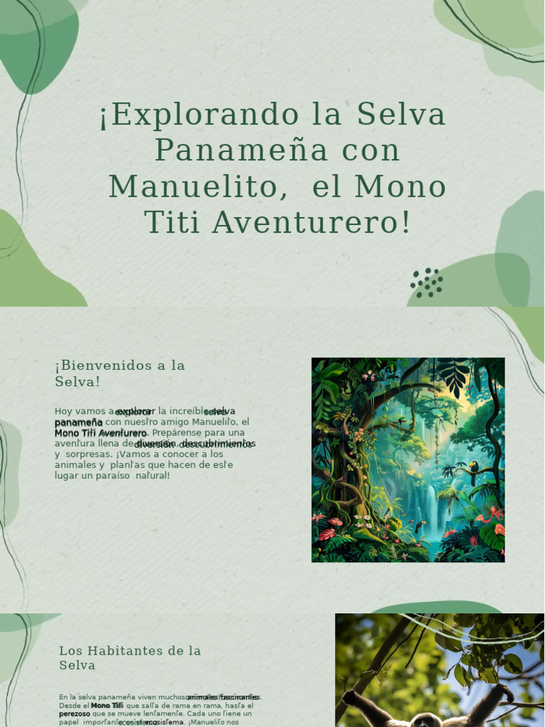 Slidesgo Explorando La Selva Panamena Con Manuelito El Mono Titi Aventurero 20240729044155ZGSz | PDF