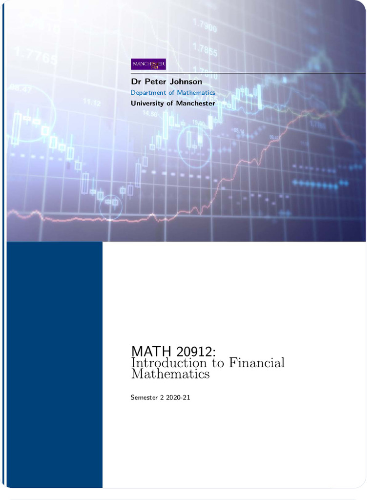 Math20912 Notes With Example Answer Introduction To Financial Maths | PDF