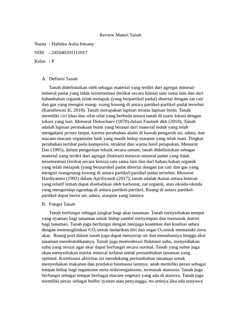 Review Materi Tanah sample | PDF