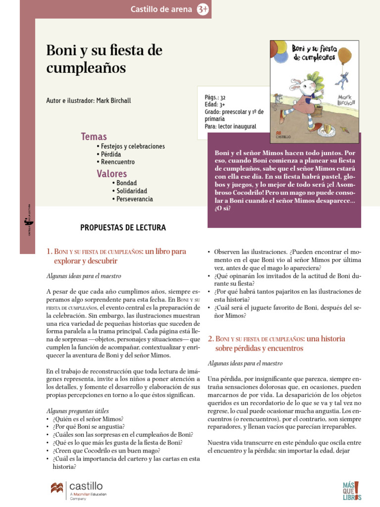 Boni y Su Fiesta de Cumpleaños | PDF | Cumpleaños