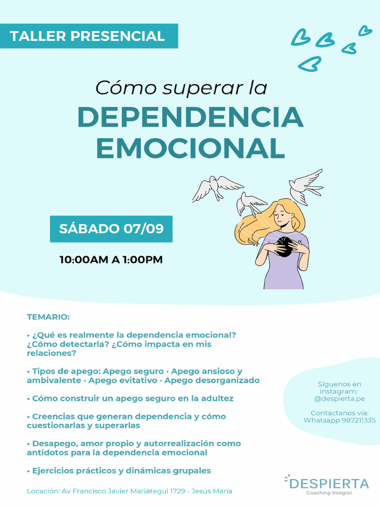 Taller Cómo Superar La Dependencia Emocional PDF | PDF