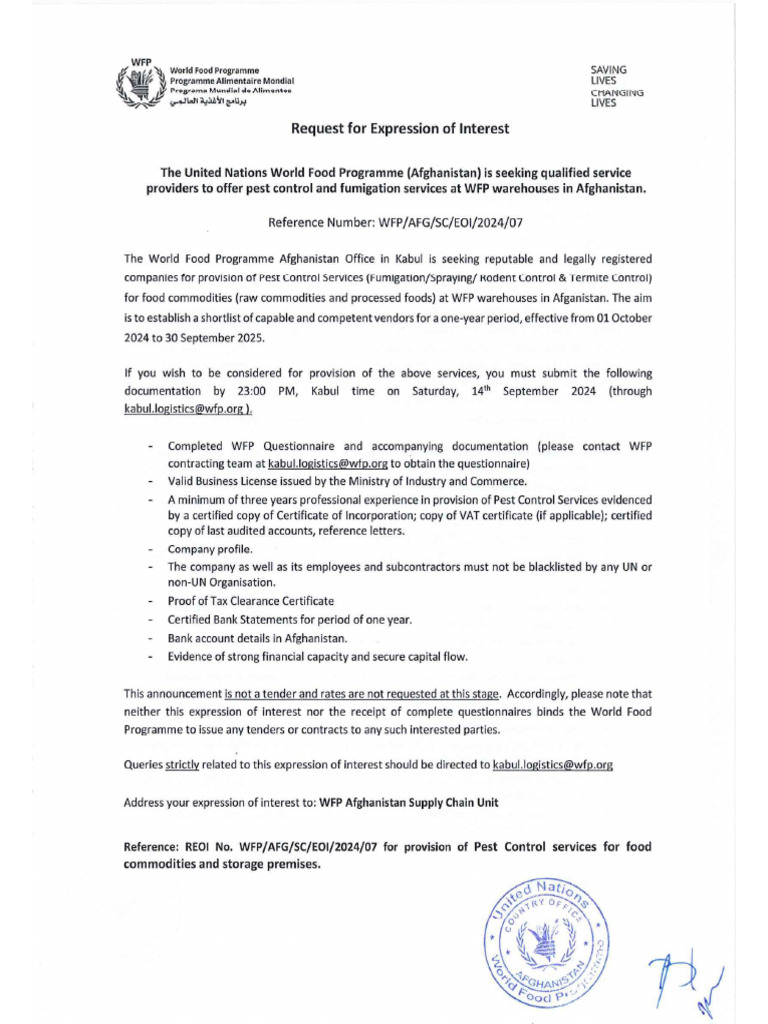 Request For Expression of Interest | PDF